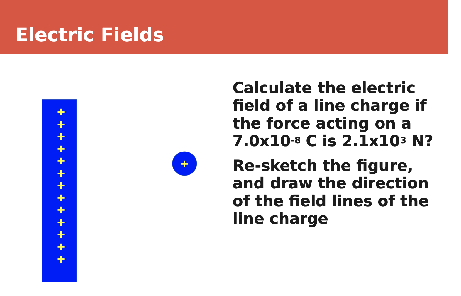 Solved Electric Fields Calculate the electric field of a | Chegg.com