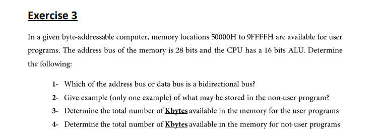 Solved Exercise 3 In A Given Byte Addressable Computer 