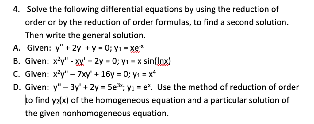 Solved Solve the following differential equations by using | Chegg.com