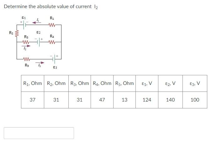 Solved Determine the absolute value of current I2 | Chegg.com