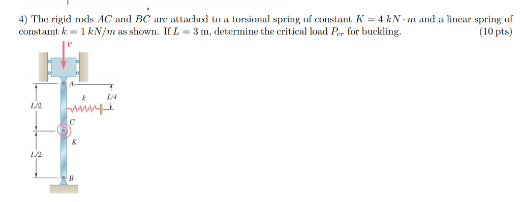 Solved 4) The rigid rods AC and BC are attached to a | Chegg.com