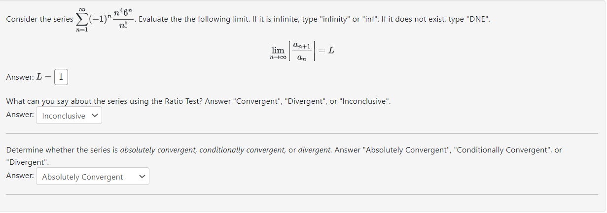 Solved Consider the series \\( \\sum_{n=1}^{\\infty}(-1)^{n} | Chegg.com