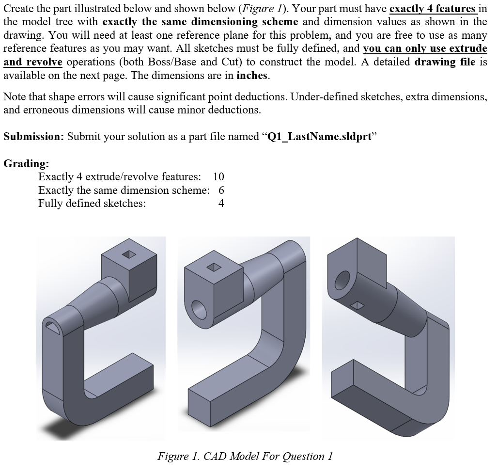 Solved show step by step process to draw this part in | Chegg.com