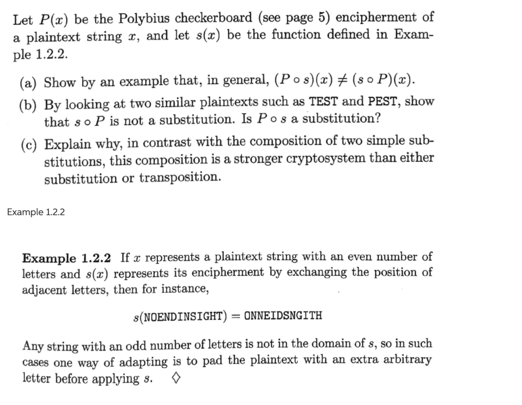 Solved Let P(x) be the Polybius checkerboard (see page 5) | Chegg.com