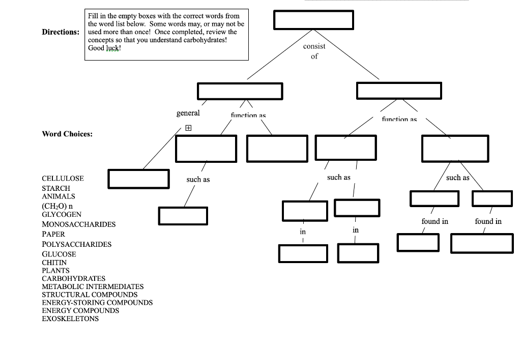 Solved Directions: Fill in the empty boxes with the correct | Chegg.com