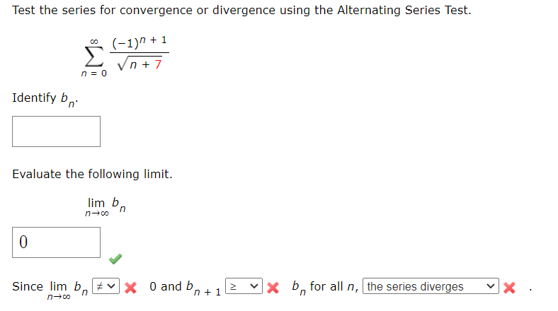 Solved Test the series for convergence or divergence using | Chegg.com