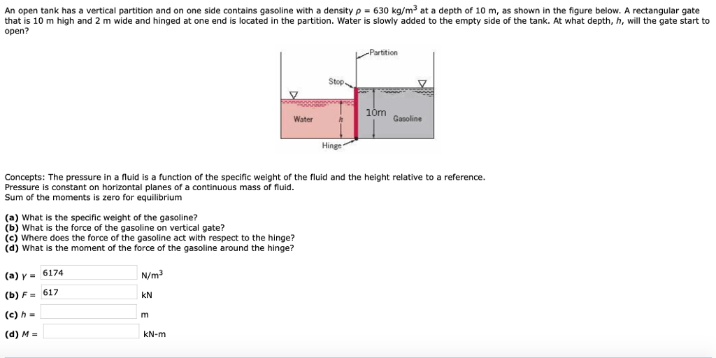 Solved An open tank has a vertical partition and on one side | Chegg.com