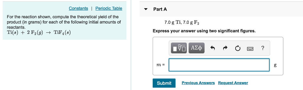 Solved Constants| Periodic Table Part A For the reaction | Chegg.com