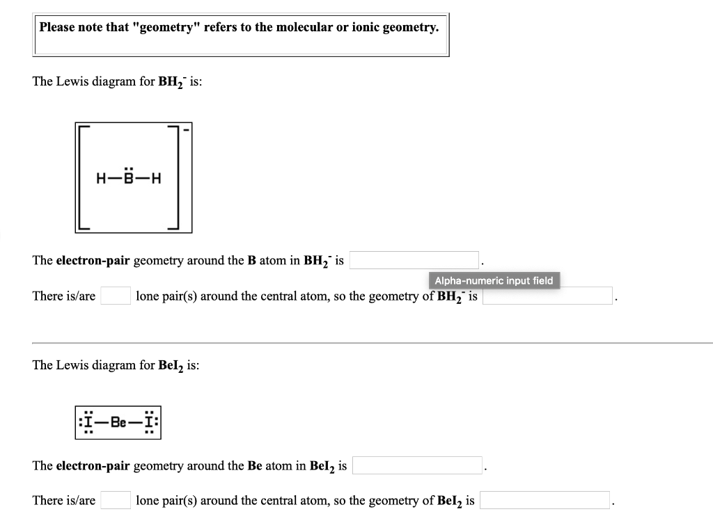 Solved Please note that "geometry" refers to the molecular | Chegg.com