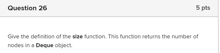 Solved Double-ended queue (abbreviated to deque) is a | Chegg.com