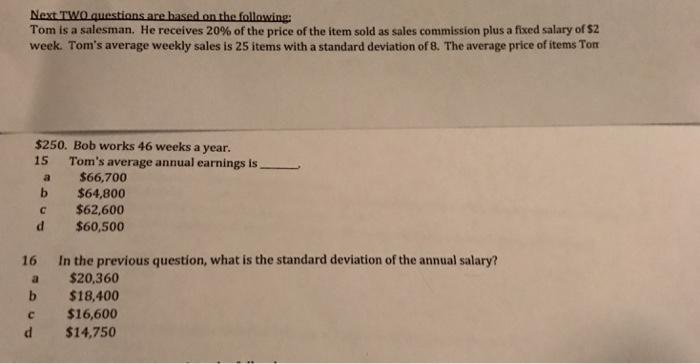 Solved Tom is a salesman. He receives 20% of the price of | Chegg.com