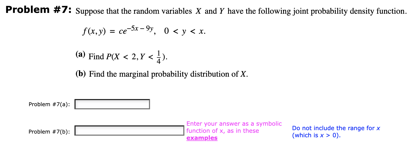 Solved Problem \#7: Suppose that the random variables X and | Chegg.com