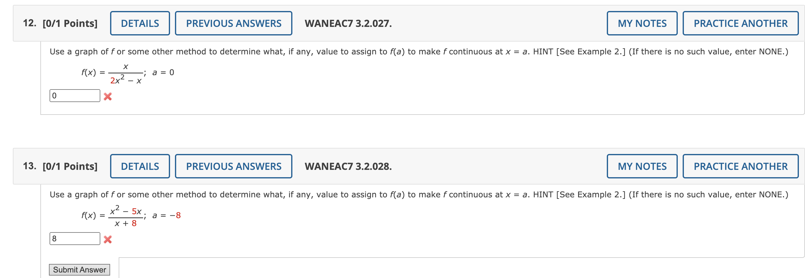 Solved 12. [0/1 Points] DETAILS PREVIOUS ANSWERS WANEAC7 | Chegg.com