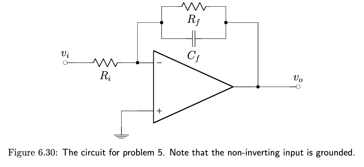 Solved Rf HE Vi Cf w R Vo Figure 6.30: The circuit for | Chegg.com