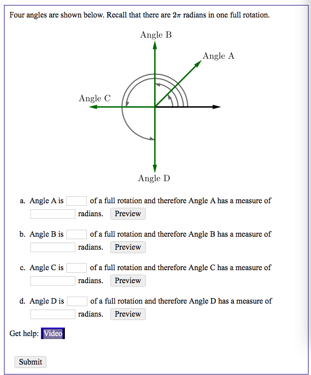 Solved Four angles are shown below. Recall that there are 2T | Chegg.com