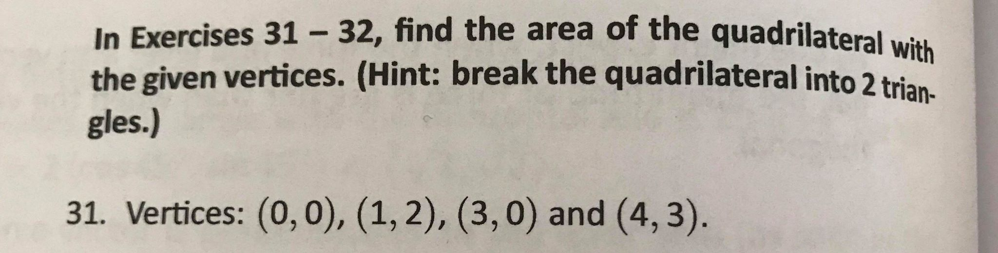 Solved In Exercises 31 - 32, find the area of the | Chegg.com