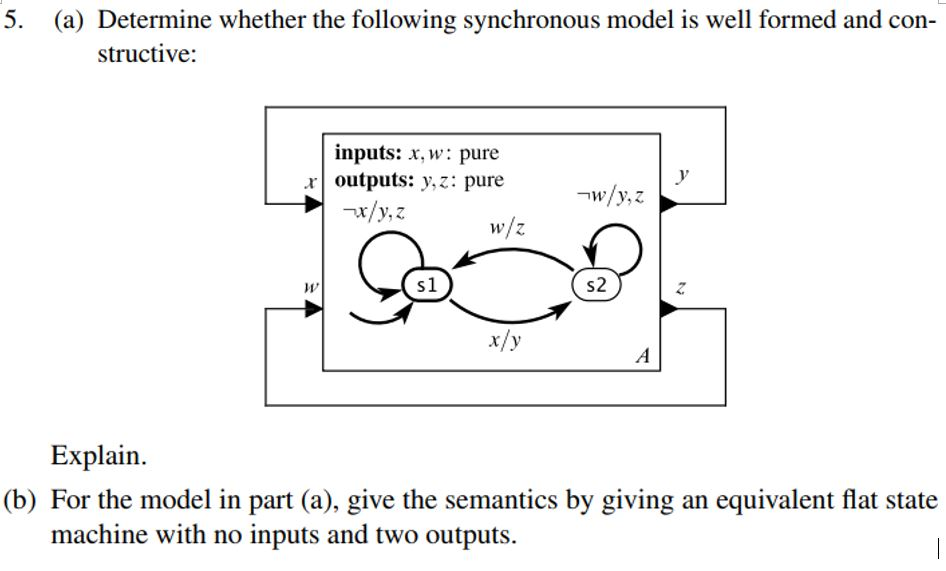 5. (a) Determine whether the following synchronous | Chegg.com