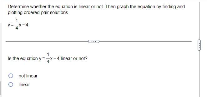 Solved Determine whether the equation is linear or not. Then | Chegg.com