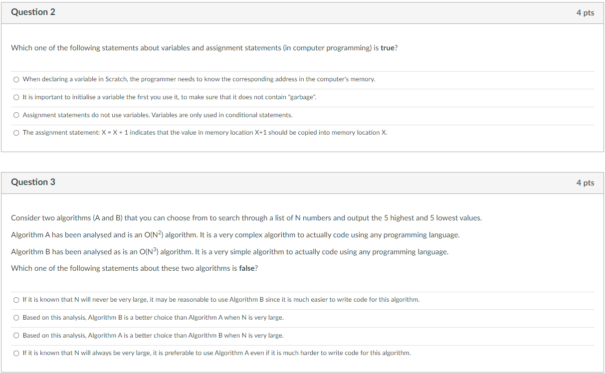 Solved Which one of the following statements about variables | Chegg.com