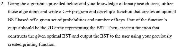 Solved Using the algorithms provided below and your | Chegg.com