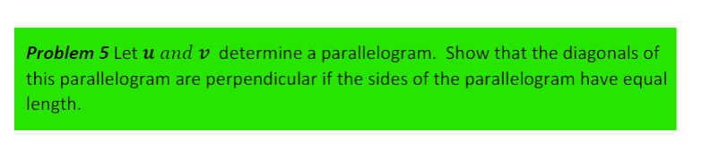 Solved Problem 6 Show That For Any Vectors U And V In R3 