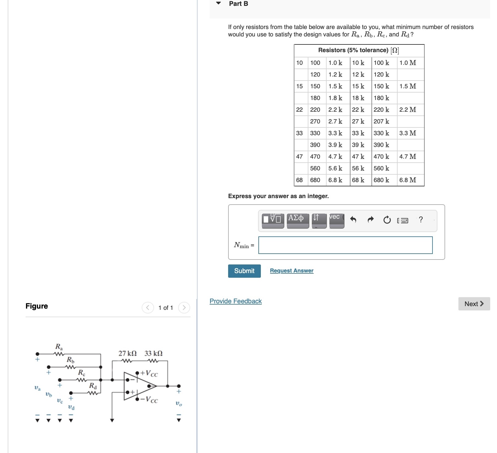 Solved The inverting-summing amplifier in (Figure 1) ﻿has | Chegg.com