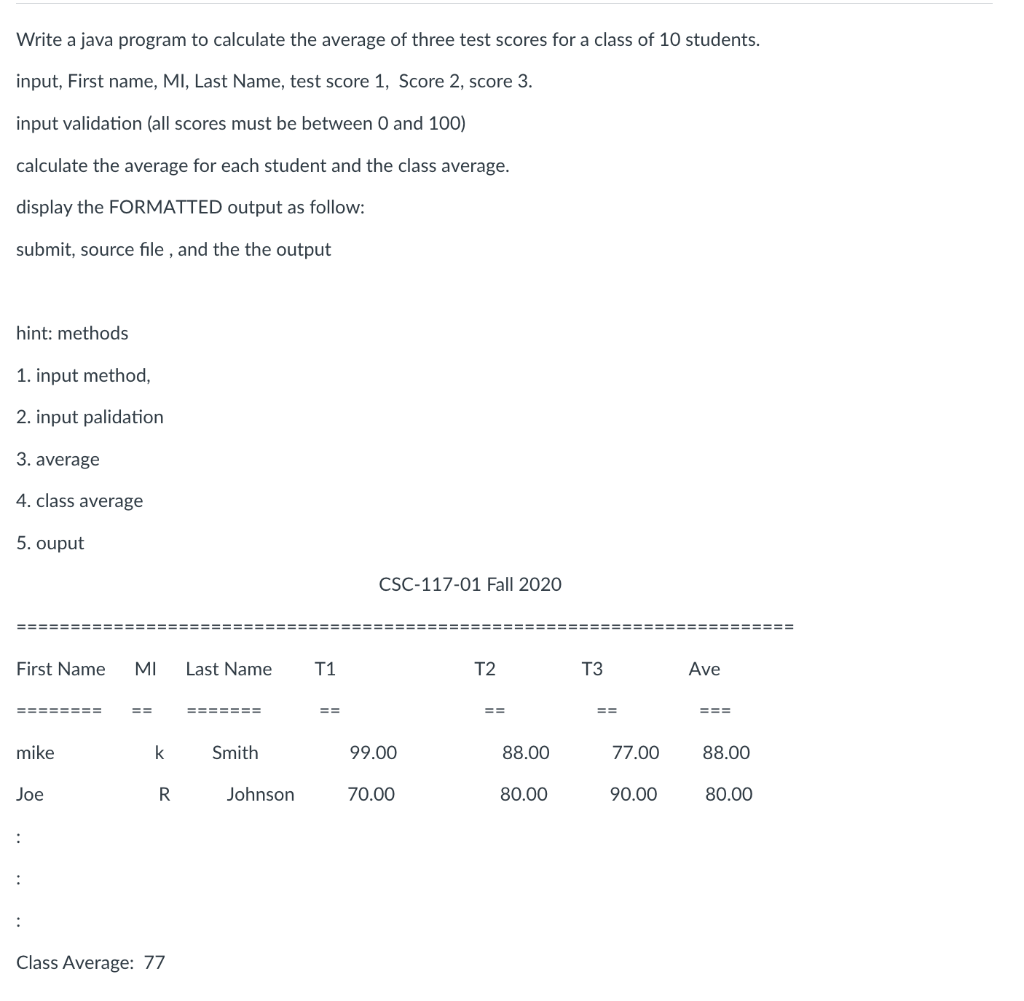 Solved NEED 5 DIFFERENT METHODS 1. input method 2. input | Chegg.com