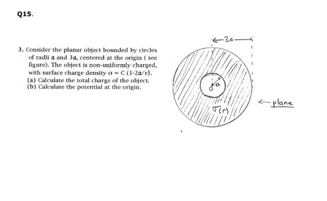 Solved 3. Consider the planar object bounded by circles of | Chegg.com
