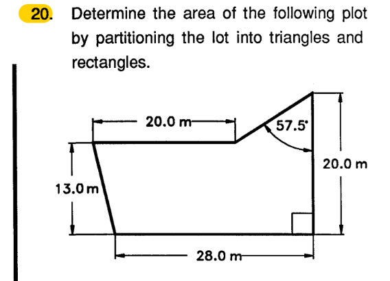 Solved 20. Determine the area of the following plot by | Chegg.com