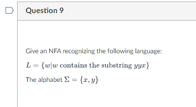 Solved Give an NFA recognizing the following language: | Chegg.com