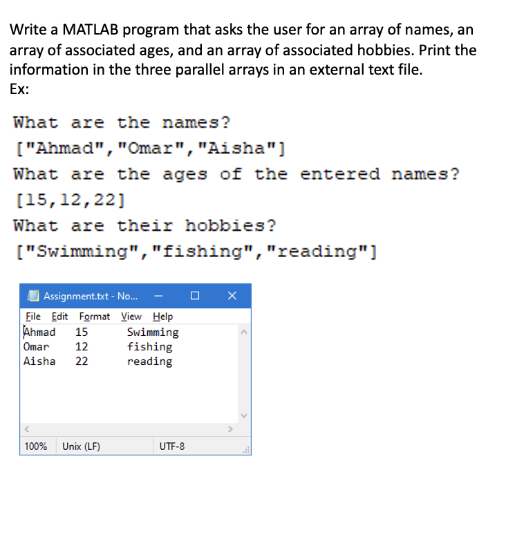 Solved Write a MATLAB program that asks the user for an | Chegg.com
