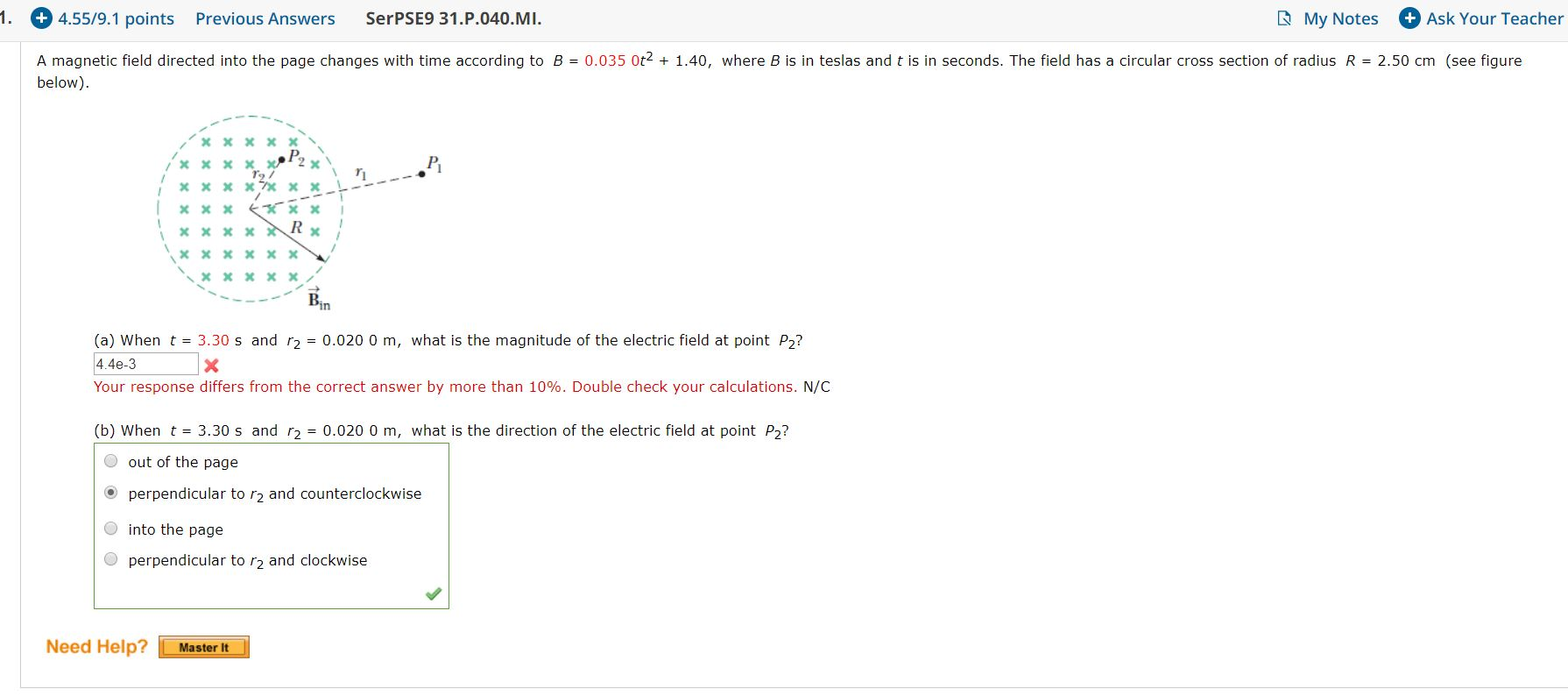 Solved 1. + 4.55/9.1 points Previous Answers SerPSE9 | Chegg.com