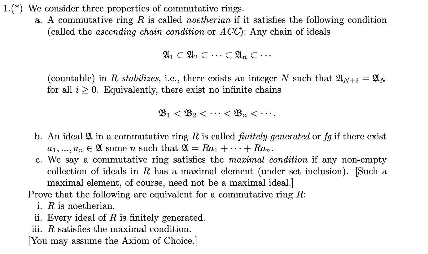 Solved ∗ We Consider Three Properties Of Commutative