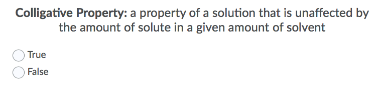 Solved Colligative Property: a property of a solution that | Chegg.com