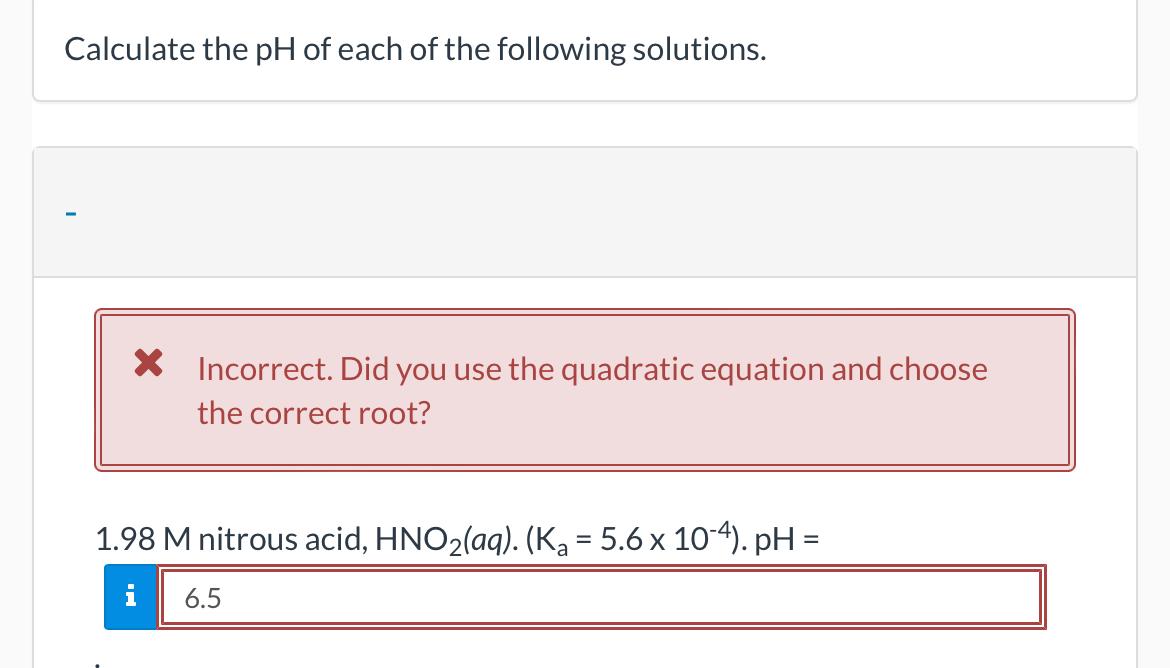 Solved Calculate the pH of each of the following solutions. | Chegg.com