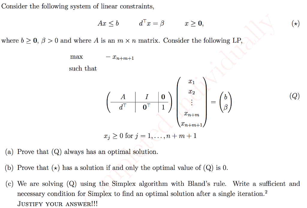 Consider the following system of linear constraints, | Chegg.com