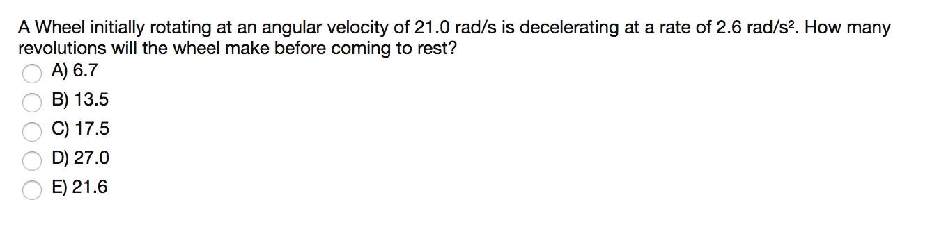Solved A Wheel initially rotating at an angular velocity of | Chegg.com