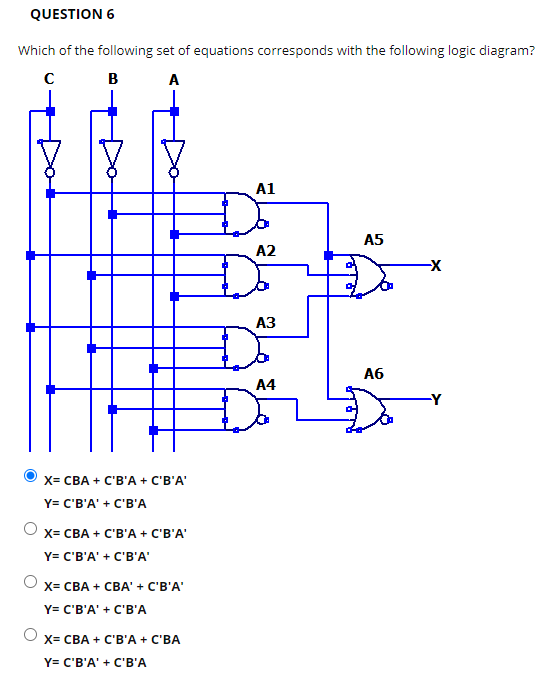 Solved Which of the following set of equations corresponds | Chegg.com
