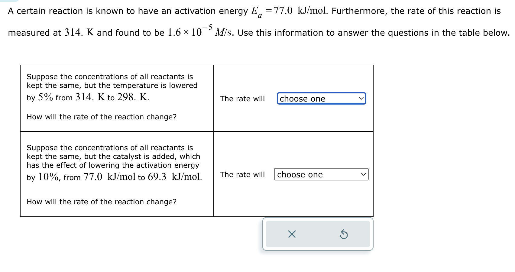 Solved A certain reaction is known to have an activation | Chegg.com