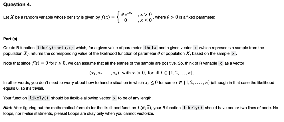 Solved Question 4 Let X ﻿be A Random Variable Whose Density
