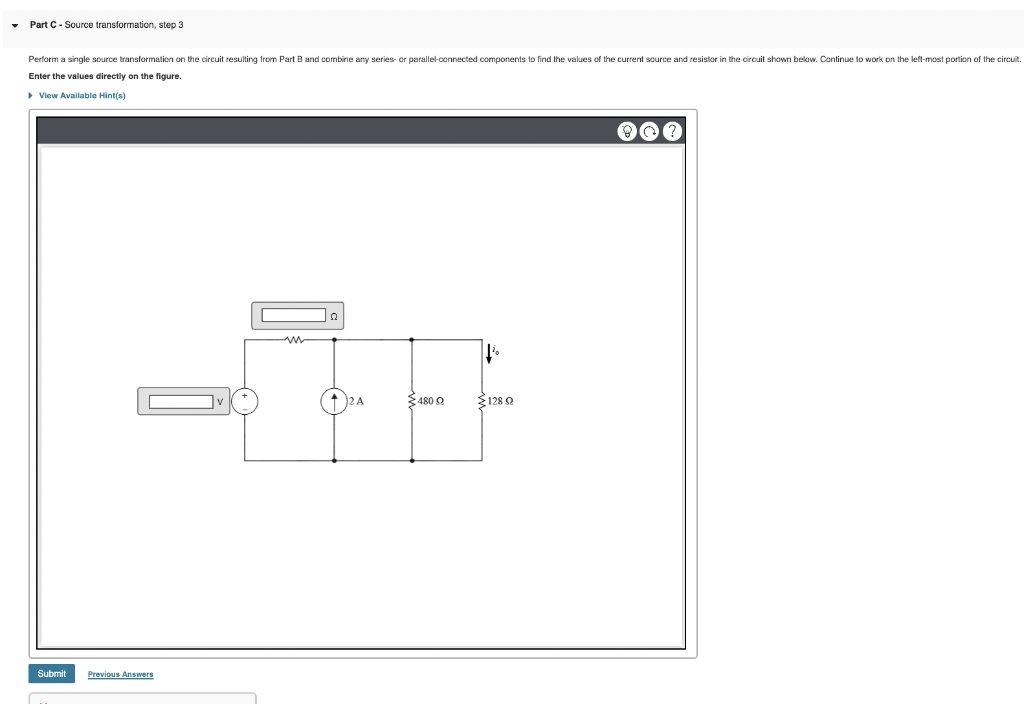 Solved part B) had a current source on the far left at 2 | Chegg.com