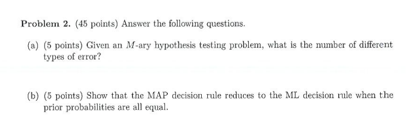 Solved Problem 2. (45 points) Answer the following | Chegg.com