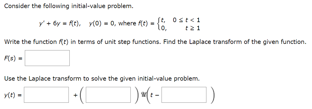 Solved Consider the following initial-value problem. y' + 6y | Chegg.com