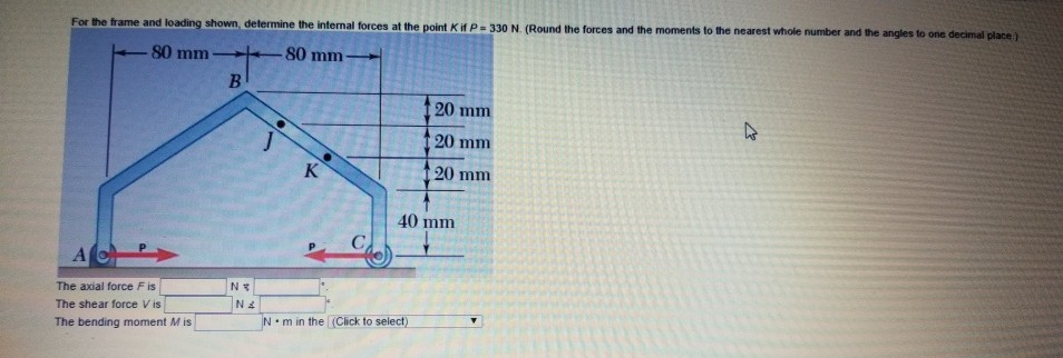 Solved For the frame and loading shown determine the | Chegg.com