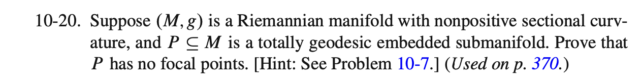 Solved 10-20. ﻿Suppose (M,g) ﻿is a Riemannian manifold with | Chegg.com