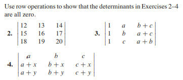 Solved Use row operations to show that the determinants in | Chegg.com