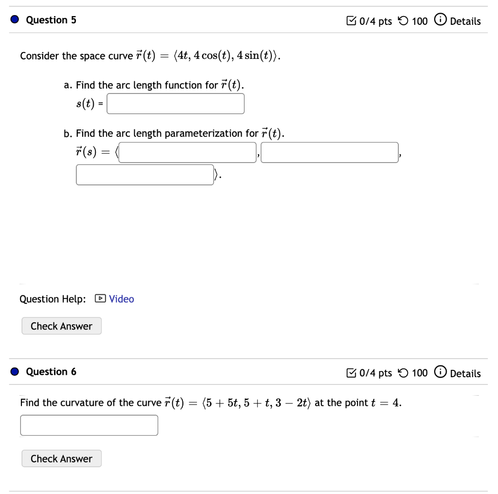 Solved Question 5 B0/4 pts 100 Details Consider the space | Chegg.com