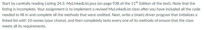 Solved Write a (main driver) that initializes a linked list | Chegg.com