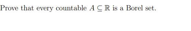 Solved Prove that every countable ACR is a Borel set. | Chegg.com