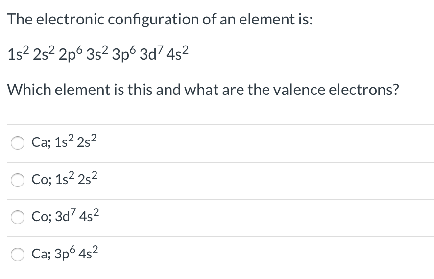 Solved The electronic configuration of an element is: 1s 2s | Chegg.com